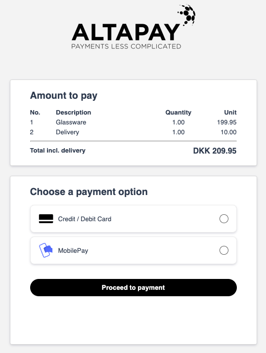 Create Payment Link Altapay Documentation